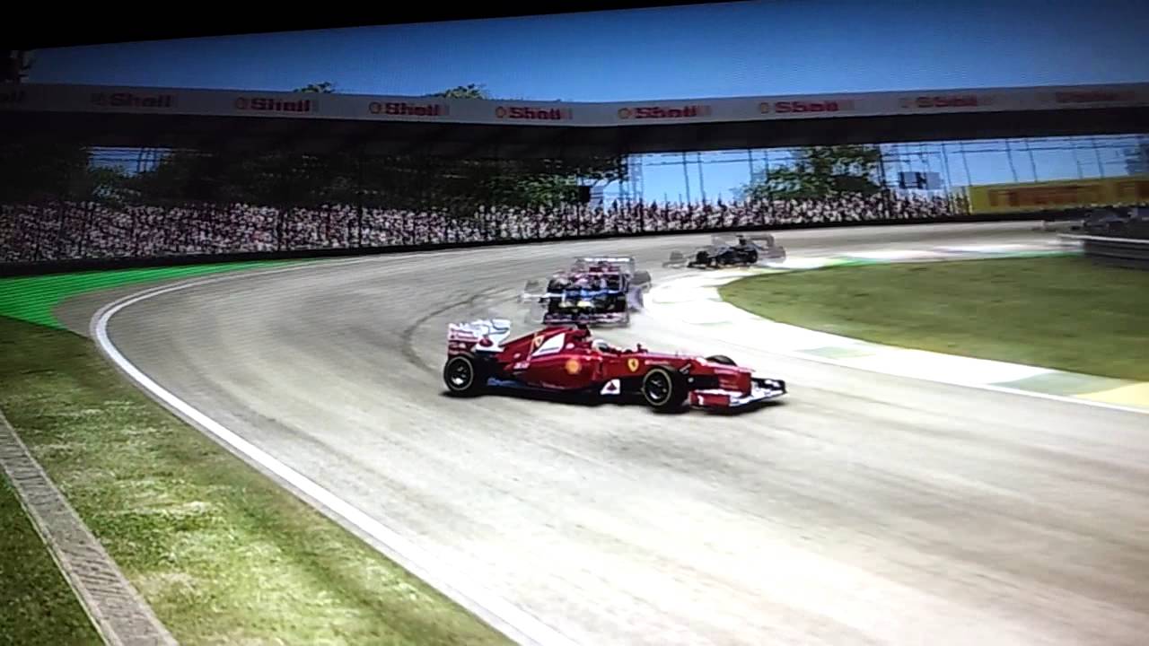 F1 2012 Brazil Alonso powerslide turn 1 - YouTube