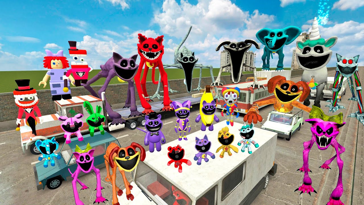 🚗 Freeway Poppy Playtime 3 Monsters Catnap Dogday Bubba Bubbaphant ...