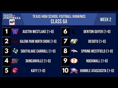 DCTF/AP Official Texas High School Football Rankings: Week 1 - YouTube