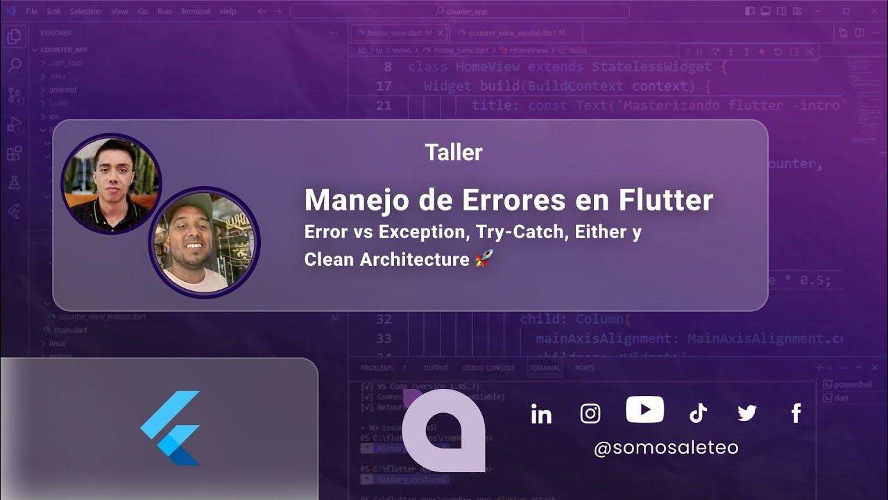 Manejo de Errores en Flutter: Error vs Exception, Try-Catch, Either y Clean Architecture 🚀 - YouTube