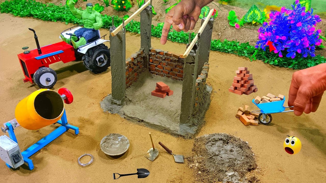 diy mini cemented house construction science project | bricks house ...