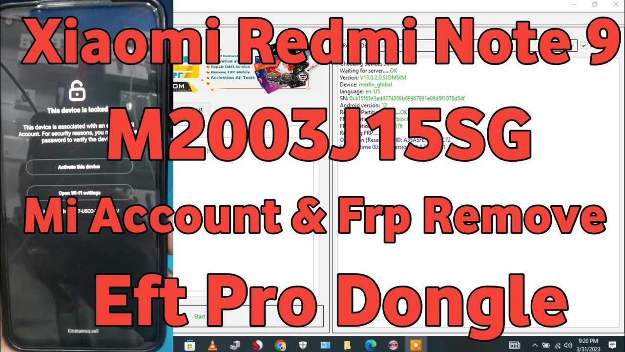 Xiaomi Redmi Note 9 Mi Account & Frp Remove Eft Pro Dongle By Ad Mobile Gsm Solution - YouTube