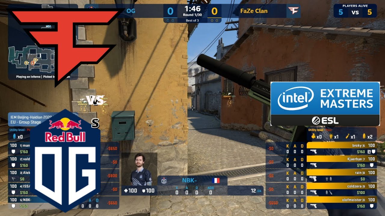 FaZe Clan vs OG - INFERNO map 1 - IEM Beijing 2020 - YouTube