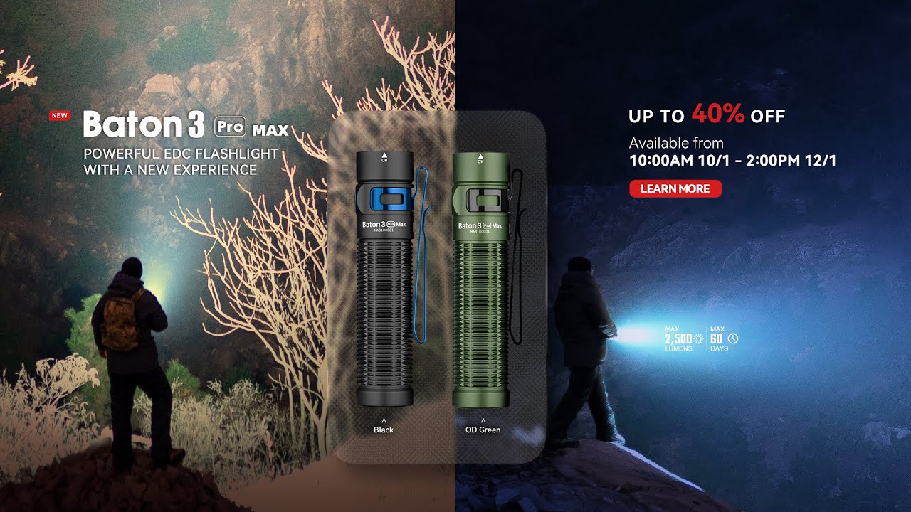 Olight Baton 3 Pro Max 2500 Lumens Powerful EDC Flashlight - YouTube