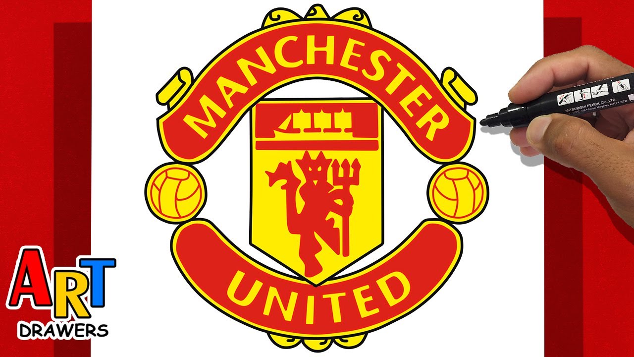 How To Draw MANCHESTER UNITED - Champions League UEFA⚽ - LOGO - YouTube