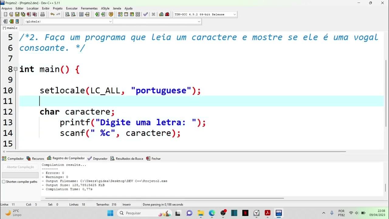 ProgramaÇÃo Linguagem C Char Switch Youtube