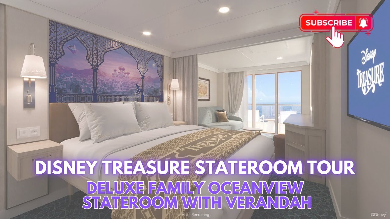 Disney Treasure Stateroom Tour: Deluxe Family Oceanview Stateroom with ...