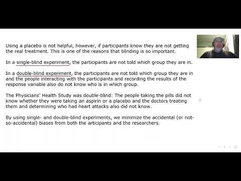 1.3 – Experimental and Observational Studies, Video 6: Control Groups ...