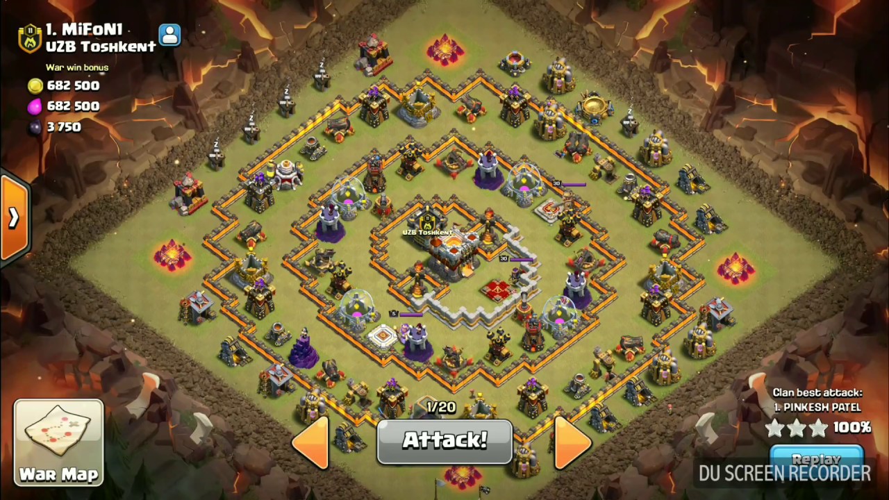 Clash of Clans TH11 Ring Base BoWitch 3 Star Attack Strategy - YouTube