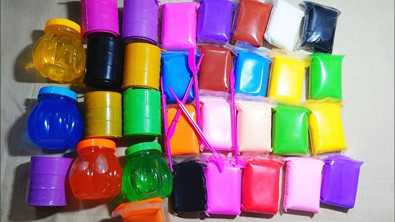 24 Colors Slime Unboxing & Mixing | Super Satisfying ASMR | Colorful ...