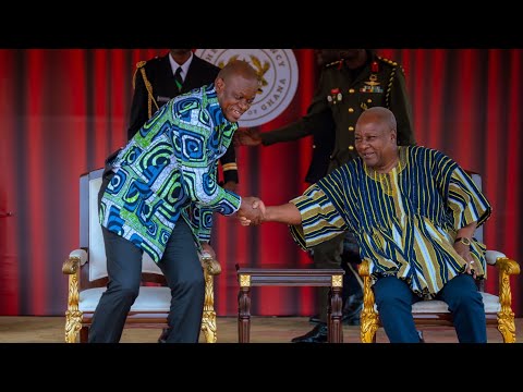 President John Mahama Warmly welcomes Gabon President Brice Oligui Nguema to Ghana's Jubilee House