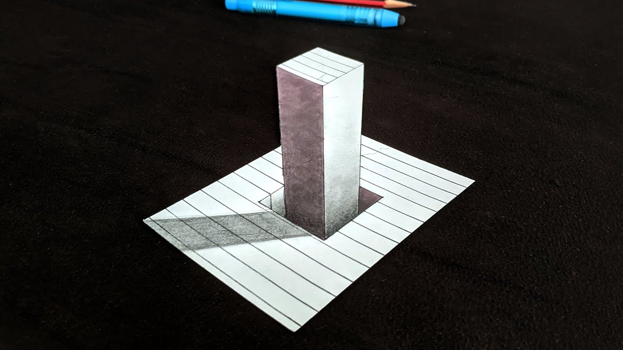 3D drawing || How to draw 3D on paper very easy - YouTube