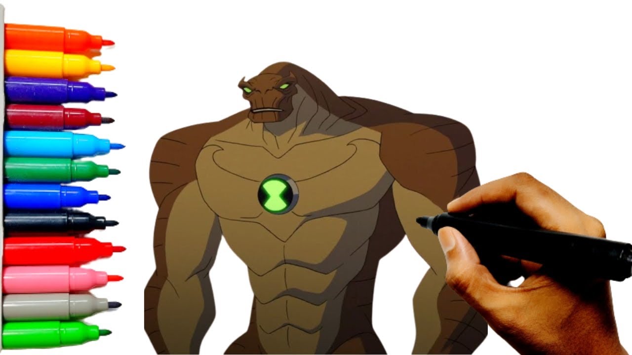 ben10 angry Humungousaur Drawing / ben10 alian drawing - YouTube