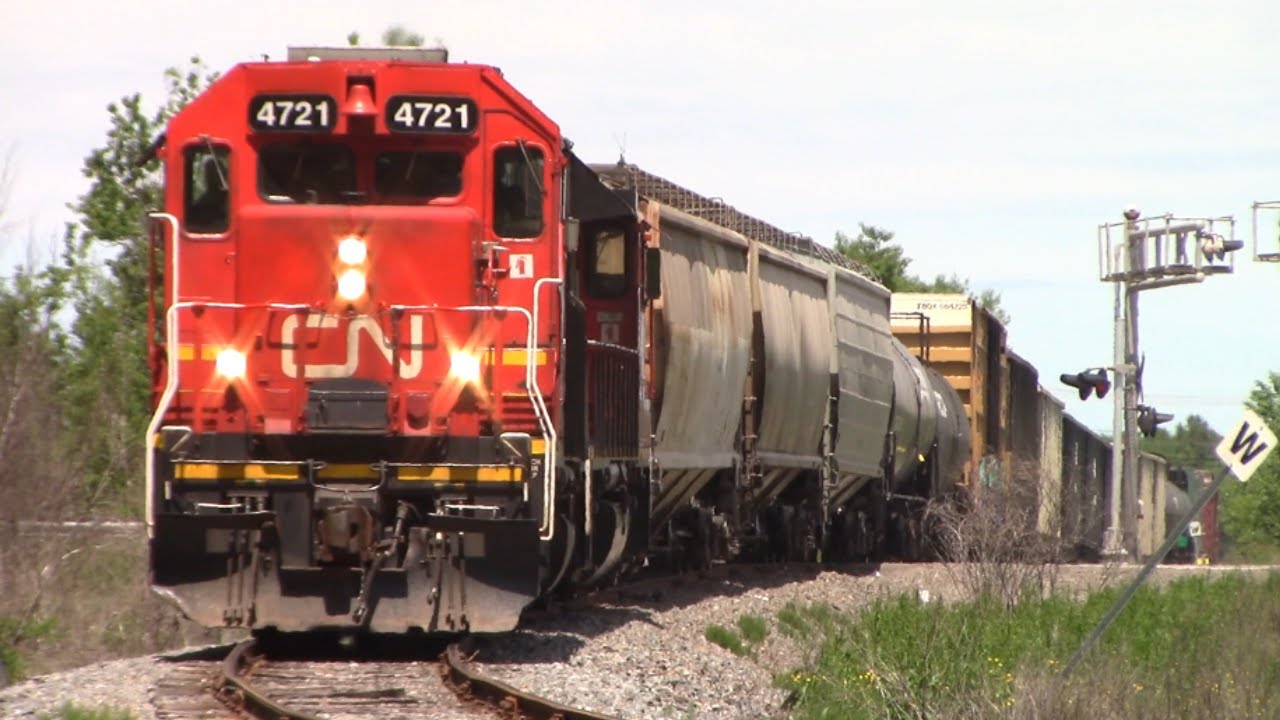 Horn Action! Two GP38-2 Geeps Work Local Train CN 537 at Caledonia Industrial Park - Humphrey ...