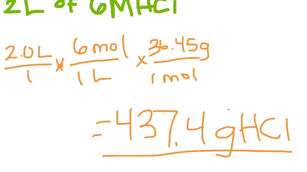 Liters to grams, morality (m), and Molarity (M) - YouTube