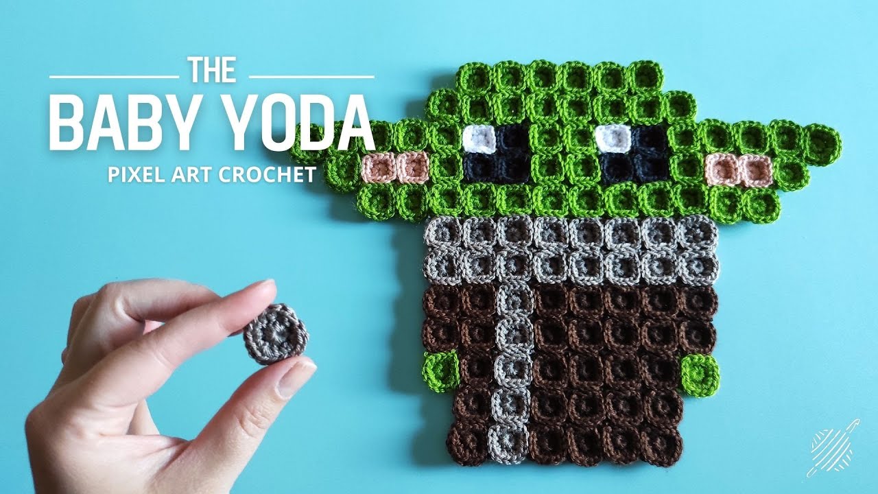 BABY YODA/GROGU pixel art crochet | Paso a paso en ESPAÑOL - YouTube