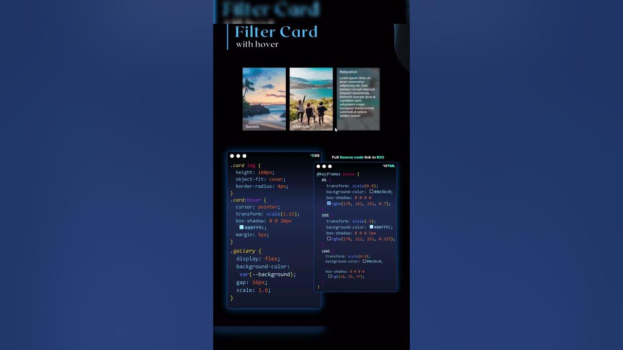 Filter Card Hover Effect with CSS3 | Modern Design for Your Website 💻||#short #css3animation # ...