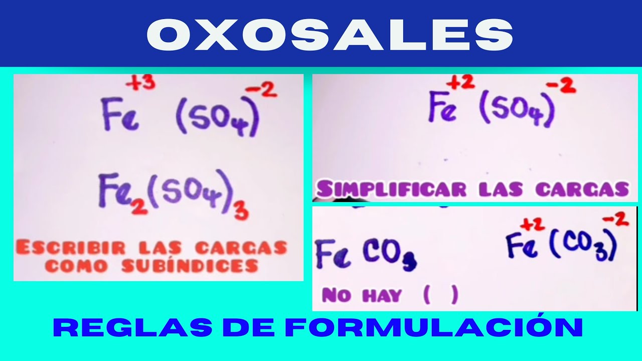Reglas de Formulación de OXOSALES (Oxisales) o Sales Ternarias - YouTube