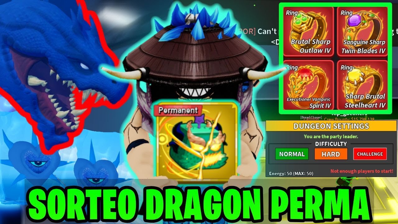SORTEO DE DRAGON PERMA!! | BLOX FRUITS DUNGEON Y LEVI @SombraJaserRD ...
