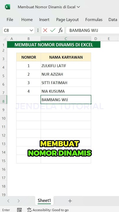 NOMOR URUT DINAMIS DI EXCEL‼️ #exceltips #exceltutorial #excelhacks #belajarexcel #excel # ...