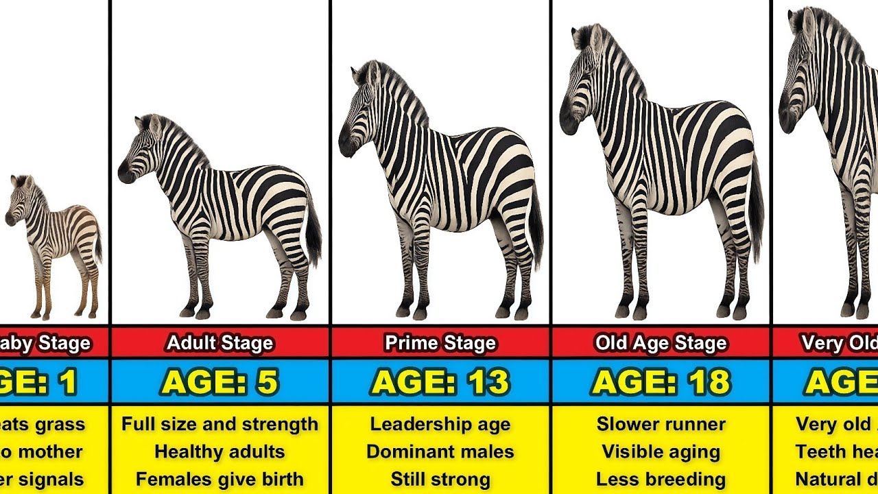 Zebra Transformation From 0 to 25 Years Old - YouTube
