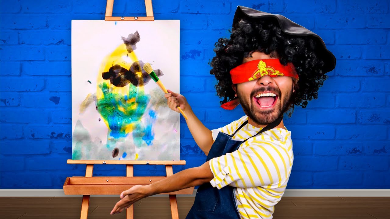 Reto: dibujando con los ojos cerrados - YouTube