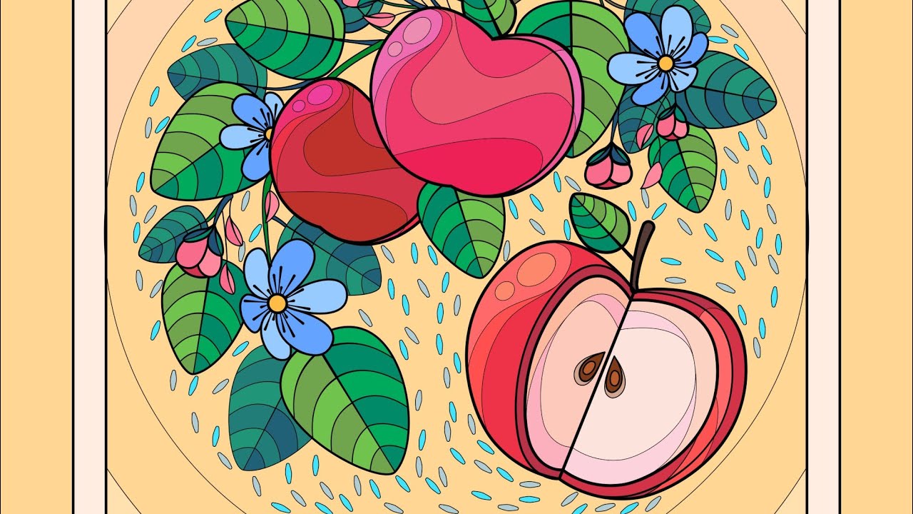Hey Color app Apple Paintings #paintbynumbers #colorwithme #fruits # ...