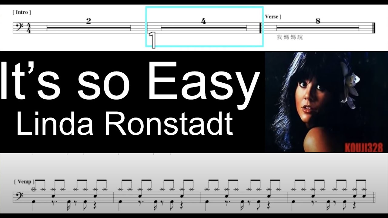 Its So Easy Linda Ronstadt｜動態鼓譜完整版 - YouTube