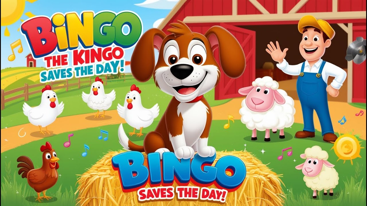 BINGO The KINGO Heroic Dog 🎶 Fun Kids Rhyme with Farm Adventures ...