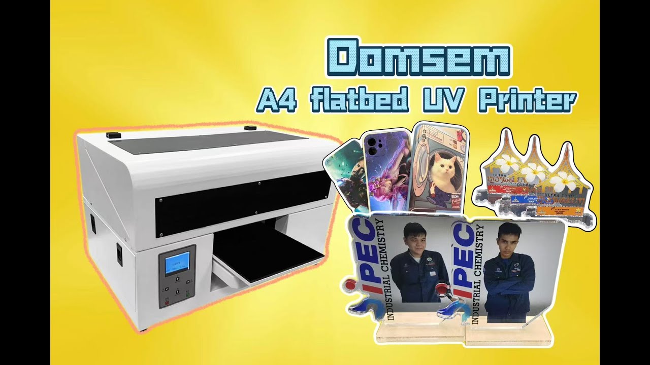 Domsem A4 Flatbed UV Printer |Demonstration of the results of machine ...