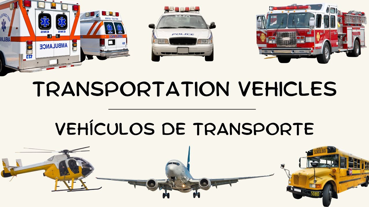 Vehicle Sounds | English & Spanish Vocabulary for Kids 🚗🚌🚂 # ...