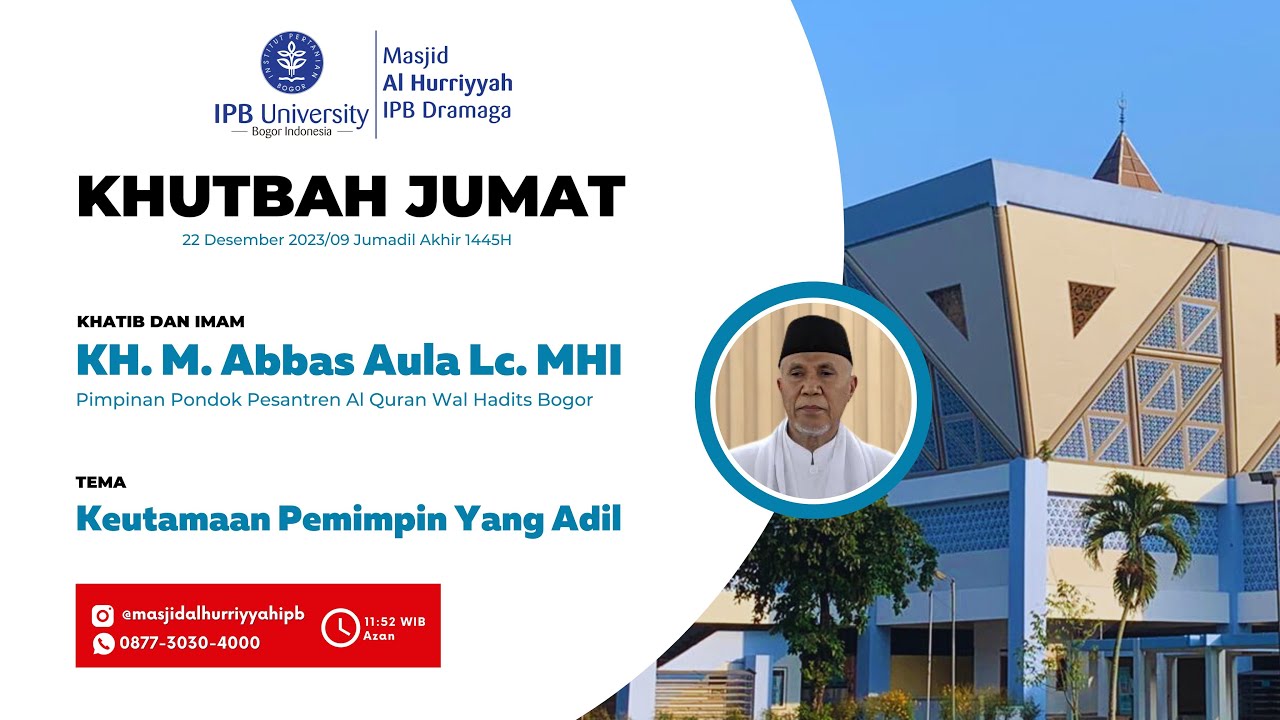 Keutamaan Pemimpin Yang Adil | KH. Muhammad Abbas Aula Lc. MHI (Khutbah ...