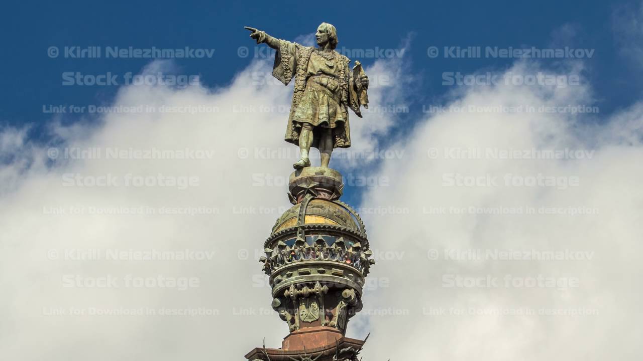 Top of the Columbus Monument timelapse hyperlapse Mirador de Colom in ...