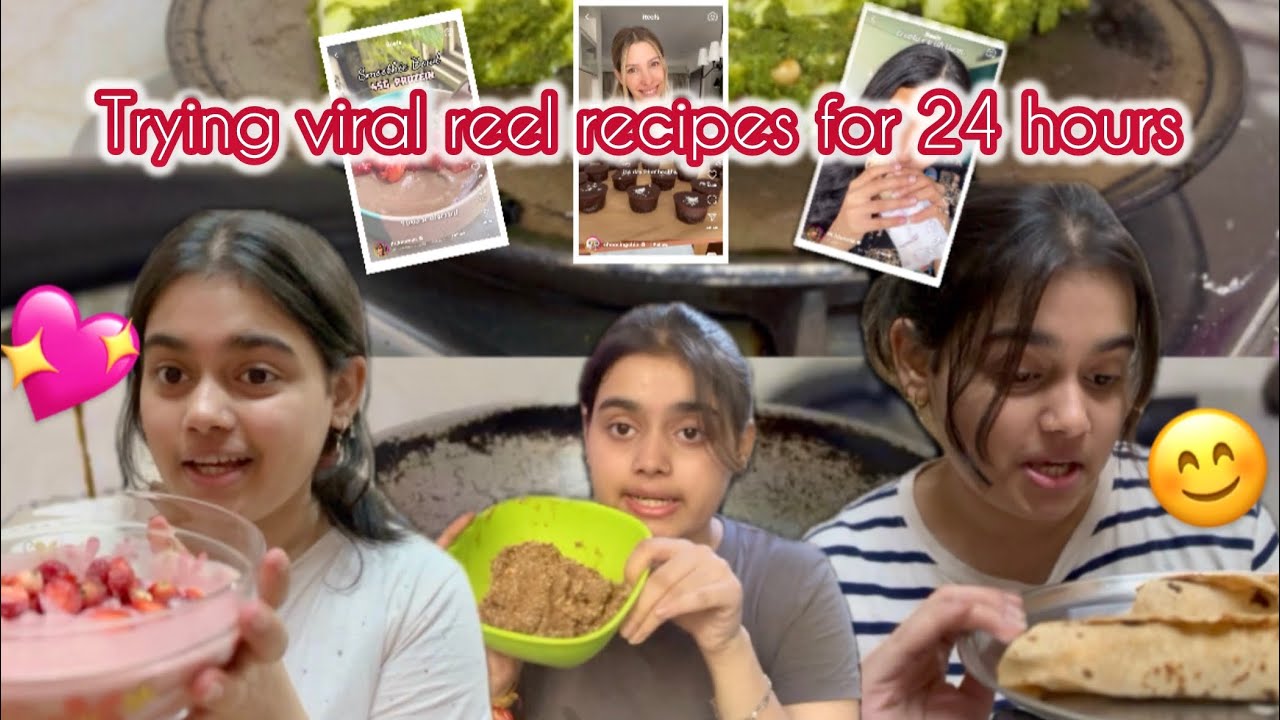 Trying Viral Reel Recipes For 24 Hours 🩷🤤 #youtubeindia #cooking # ...