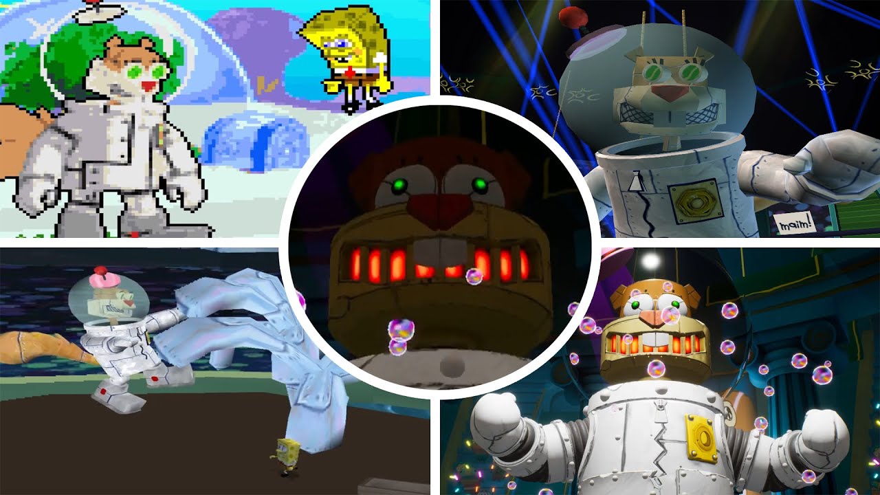 Evolution Of Robo Sandy Boss Battles in SpongeBob Games (2003 - 2021 ...