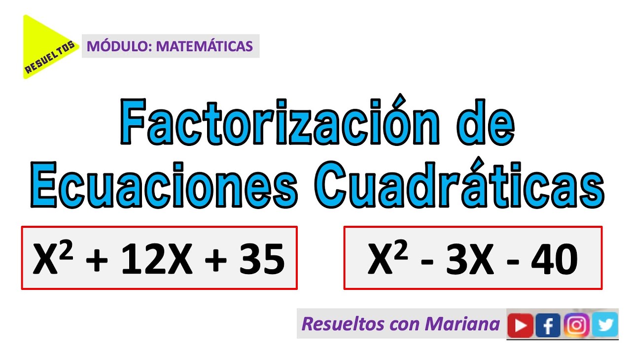 Cómo FACTORIZAR una FUNCIÓN CUADRÁTICA sin usar la RESOLVENTE o ...