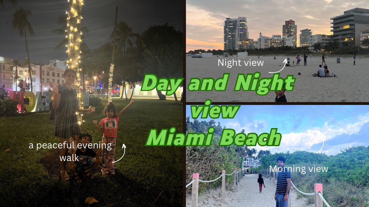 Miami Beach day view and night view - YouTube