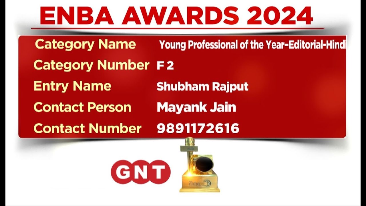 F 2 Young Professional of the Year Editorial Hindi Shubham Rajput - YouTube