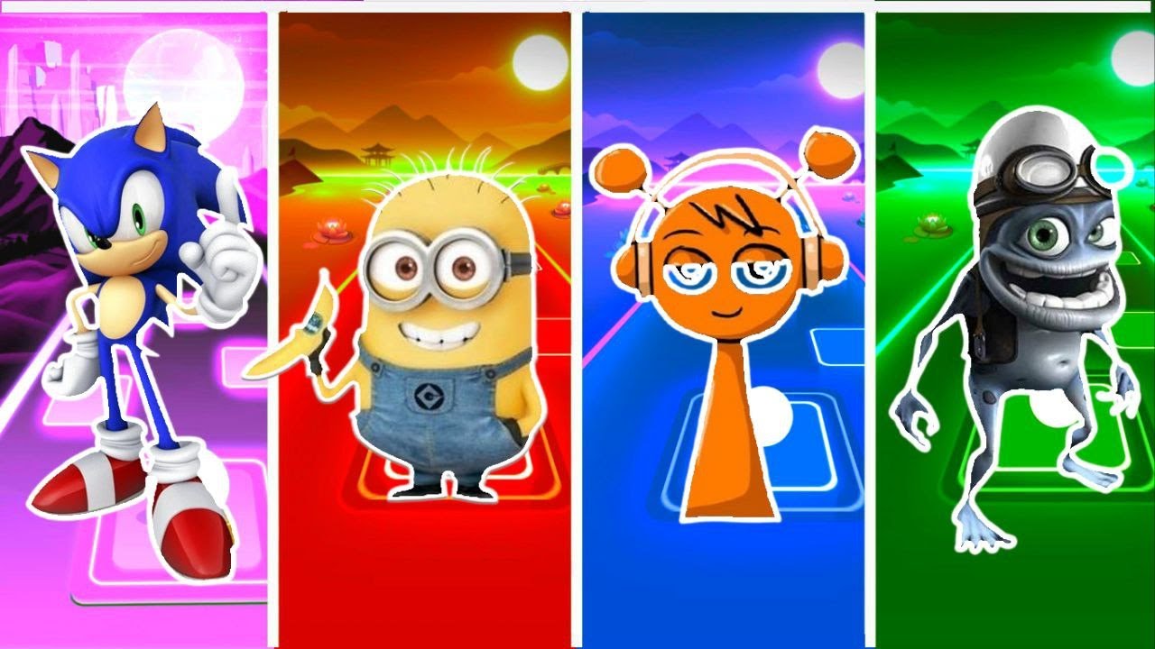Sonic - Minions - Sprunky - Crazy Frog - Tiles Hop EDM Rush - YouTube