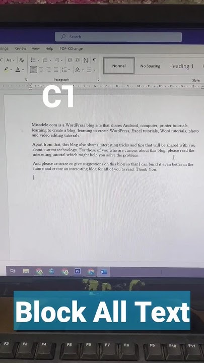 How to Select All Text Using Shortcut Keys #shorts #select #shortcutkeys - YouTube
