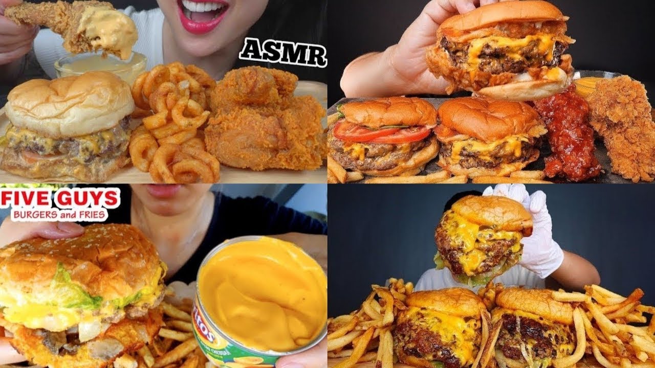 ASMR Fast Food Mukbang Compilation | Fast Food Asmr | Satisfying eating ...