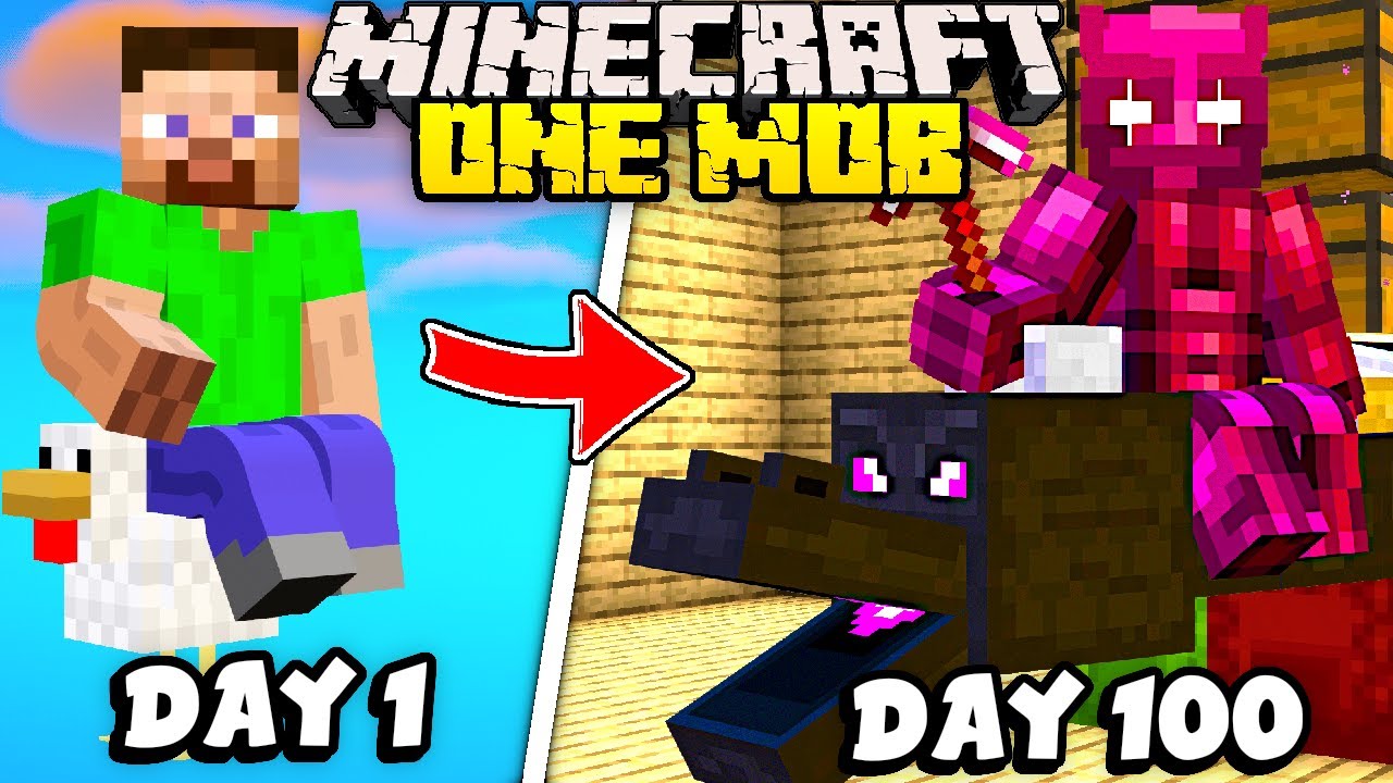 Surviving 100 Days on ONE MOB in Minecraft... - YouTube
