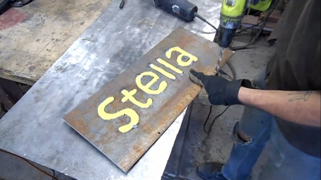 Plasma Cut Metal Name Sign Stella - YouTube