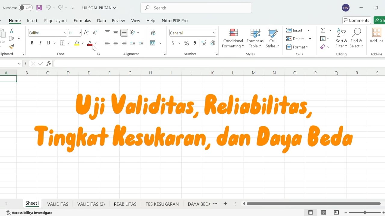 Uji Validitas, Reliabilitas, Tingkat Kesukaran, dan Daya Beda dengan ...