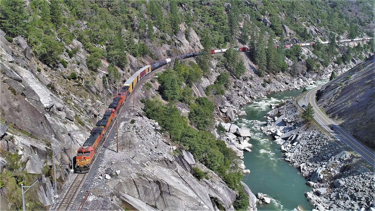 Vastly Scenic Feather River Canyon [4K] Aerial RR Feature March 2019 ...