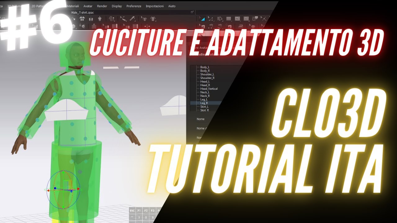 Clo 3D Tutorial ITA #6 - Cuciture e adattamento 3D - YouTube