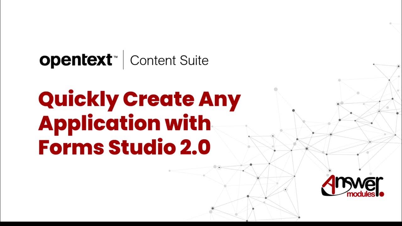 The Low-code Application Builder for OpenText Content Suite / xECM: Forms Studio 2.0 - YouTube