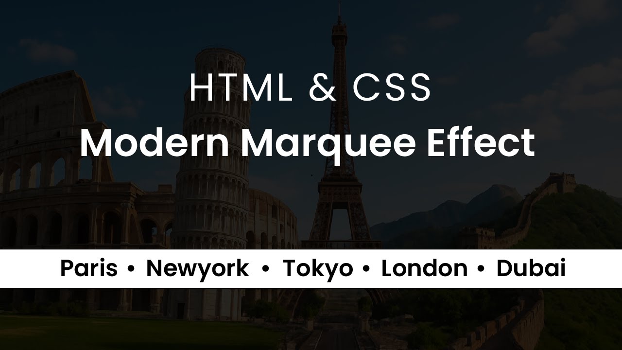 Modern Marquee Effect | HTML & CSS Effect - YouTube