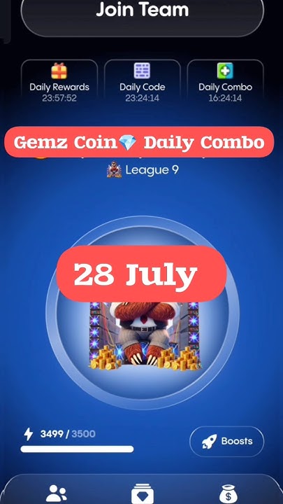 Gemz daily combo cards 28 July Gemz daily combo | Gemz today combo card #gemzdailycombo # ...