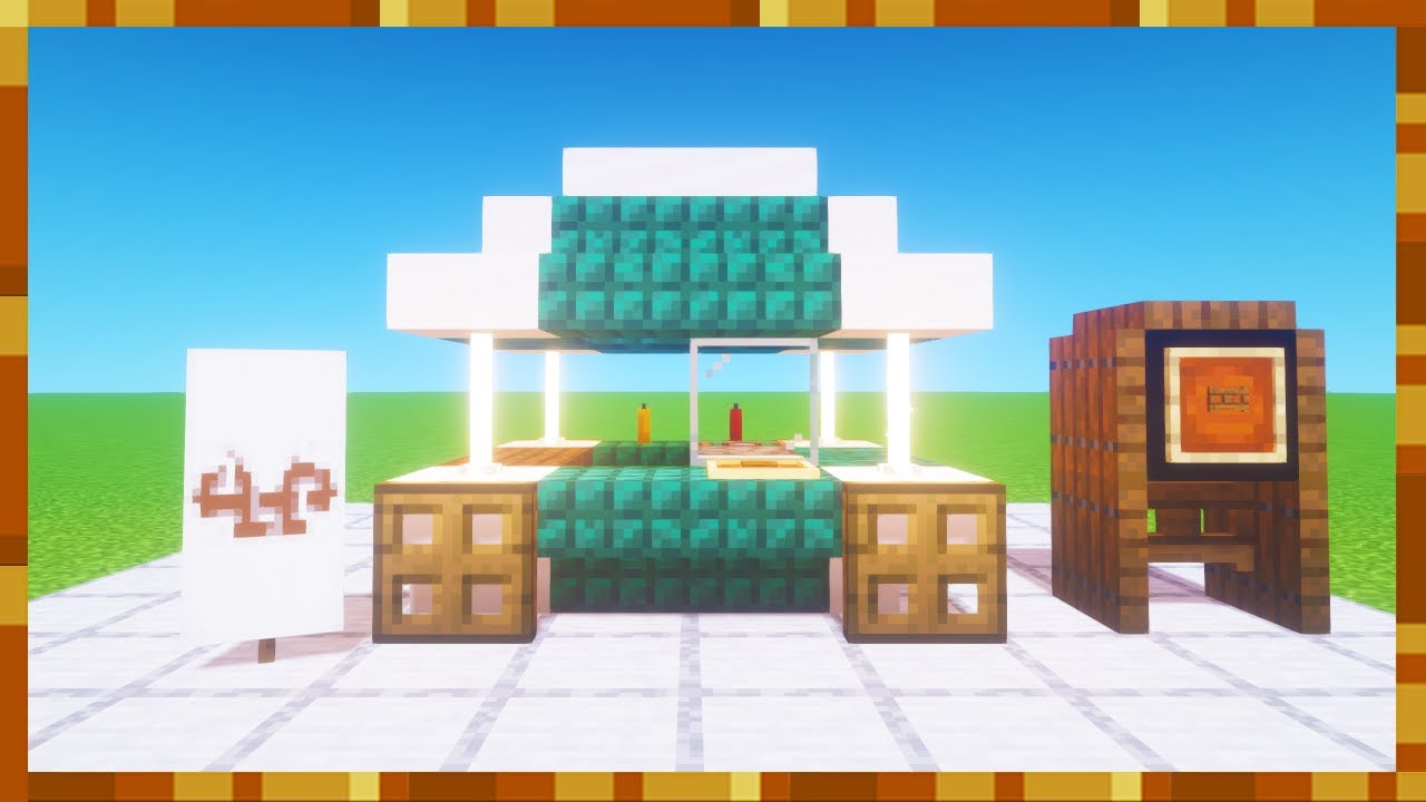 Minecraft Tutorial: How To Make A Pretzel Stand "Quick Builds" - YouTube